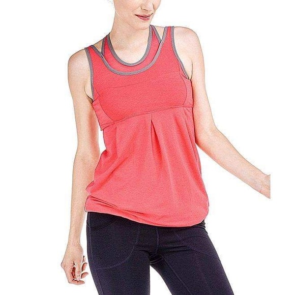 Lole | Tops | Lole Coral Gray Ella Tank Organic Cotton Built In Sports ...